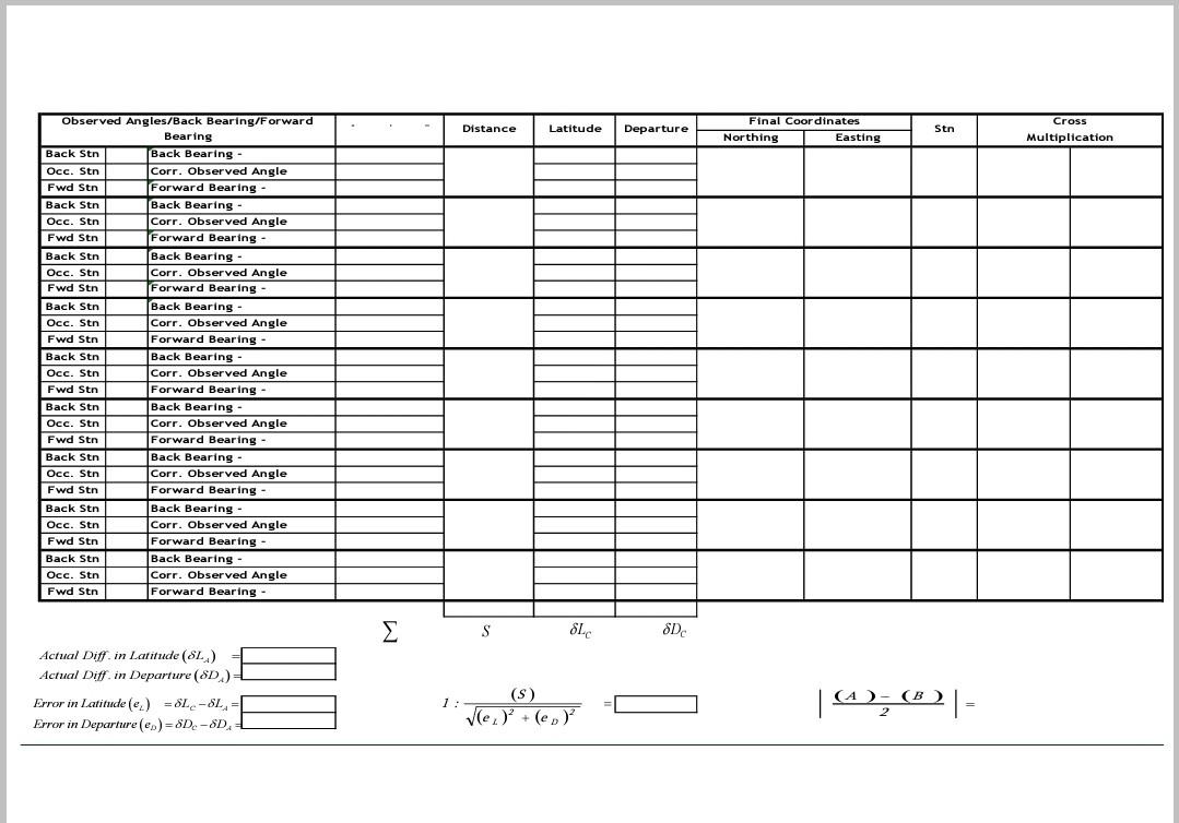 Solved Engineering Surveying Traverse Booking Angle | Chegg.com