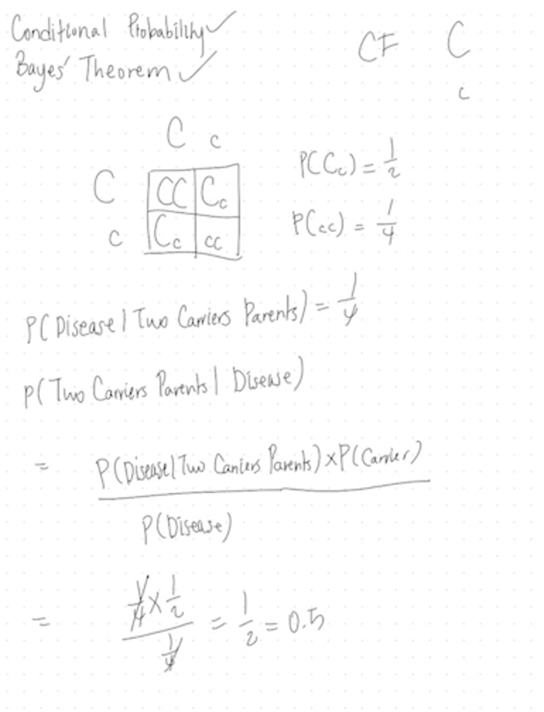 Solved I have a genetics/ ﻿bayes theorem question. I have a | Chegg.com