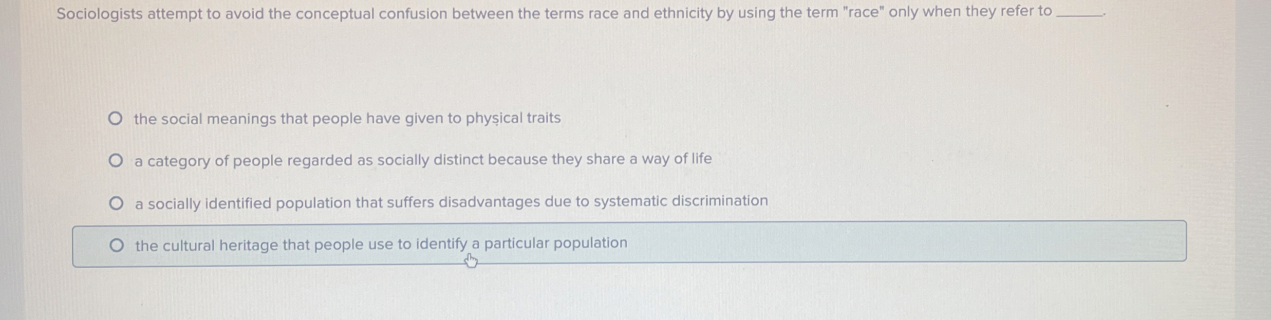 Solved Sociologists attempt to avoid the conceptual | Chegg.com