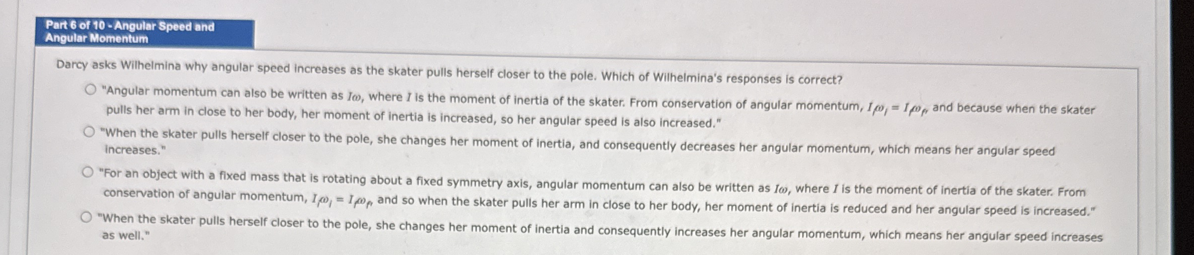 Solved Part 6 ﻿of 10 - ﻿Angular Speed and Angular | Chegg.com