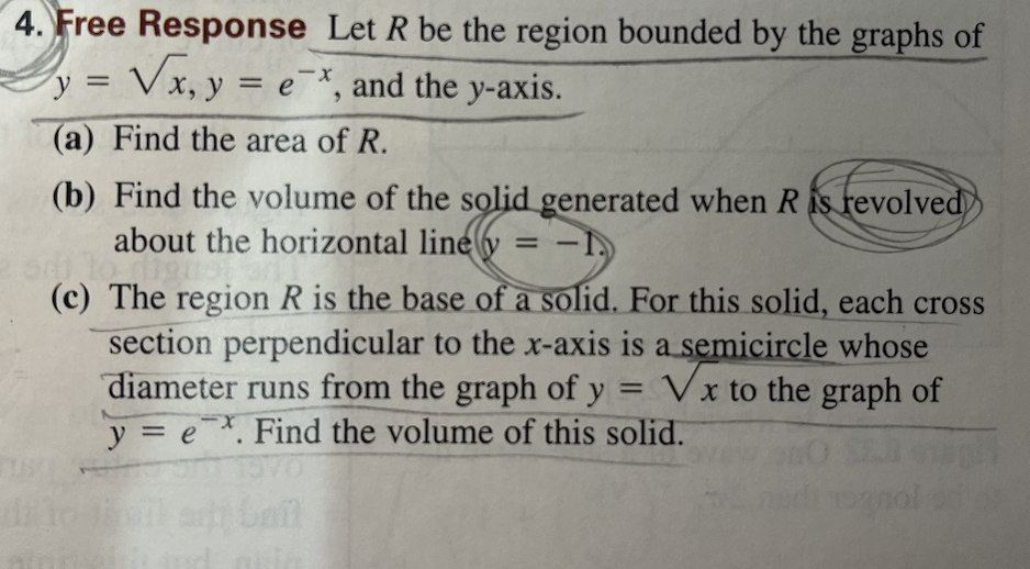 Solved Free Response Let R ﻿be the region bounded by the | Chegg.com