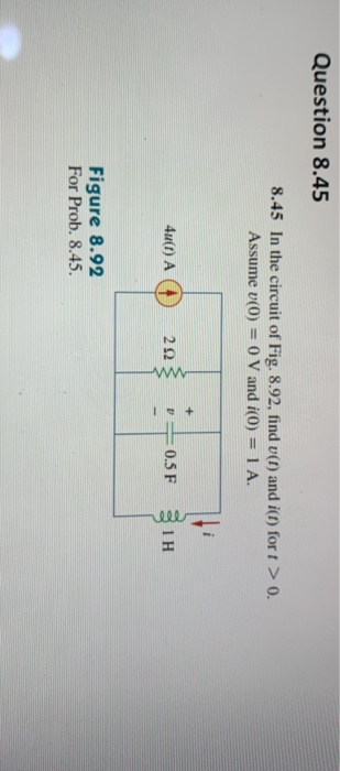 Solved Question 8.45 8.45 In the circuit of Fig. 8.92, find | Chegg.com