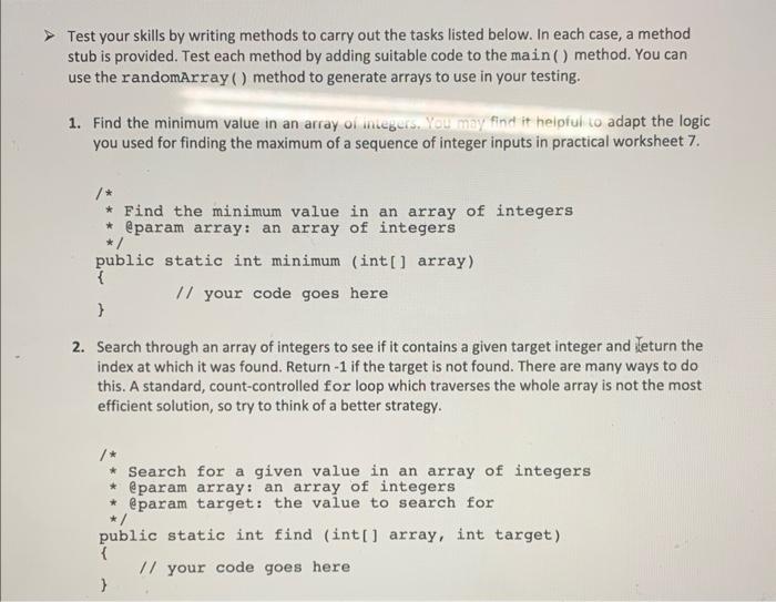 Solved Part One Array Basics We Begin With Some Simple