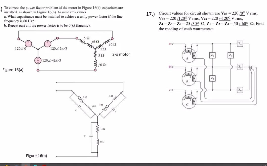 Solved To correct the power factor problem of the motor in | Chegg.com
