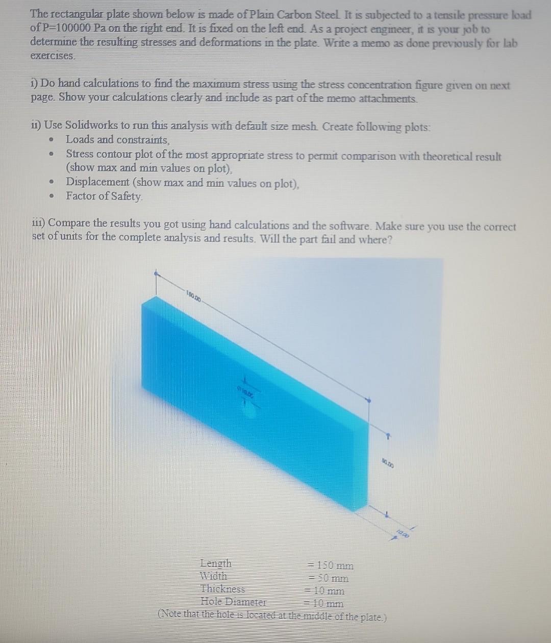 Solved The rectangular plate shown below is made of Plain | Chegg.com