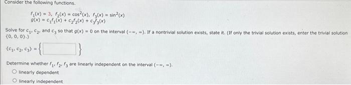 Solved Consider the following functions. | Chegg.com
