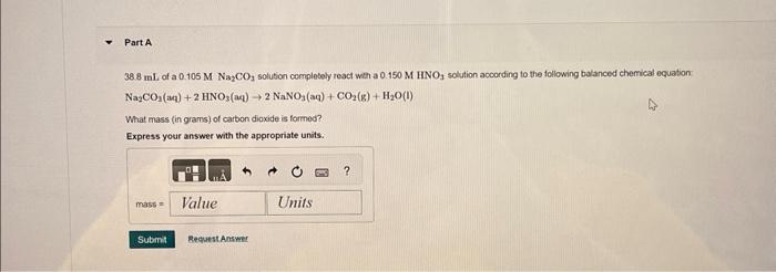 Solved Na2CO1(aq)+2HNO3(aq)→2NaNO3(aq)+CO2( g)+H2O(l) | Chegg.com