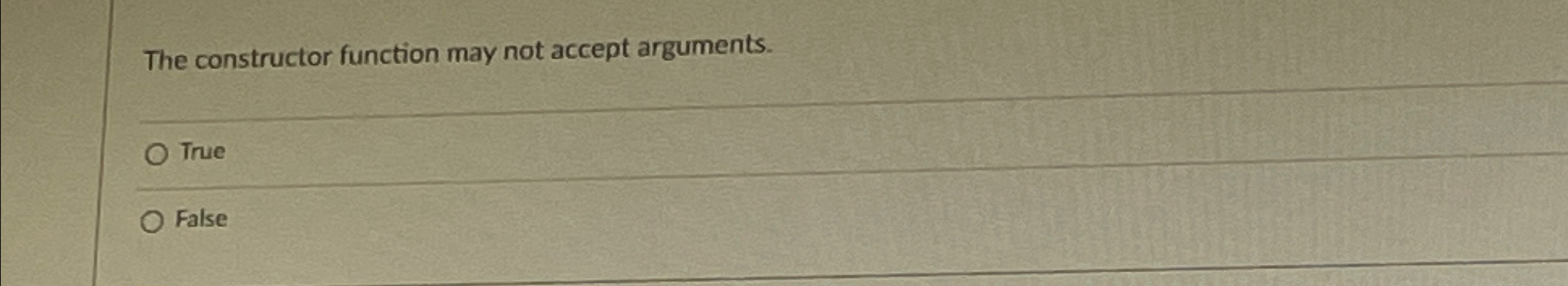 Solved The constructor function may not accept | Chegg.com