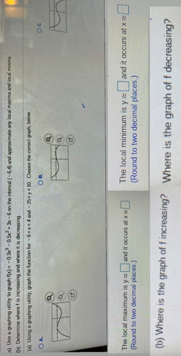 Solved a) Use a graphing utility to graph f(x) = -0.3x3 | Chegg.com