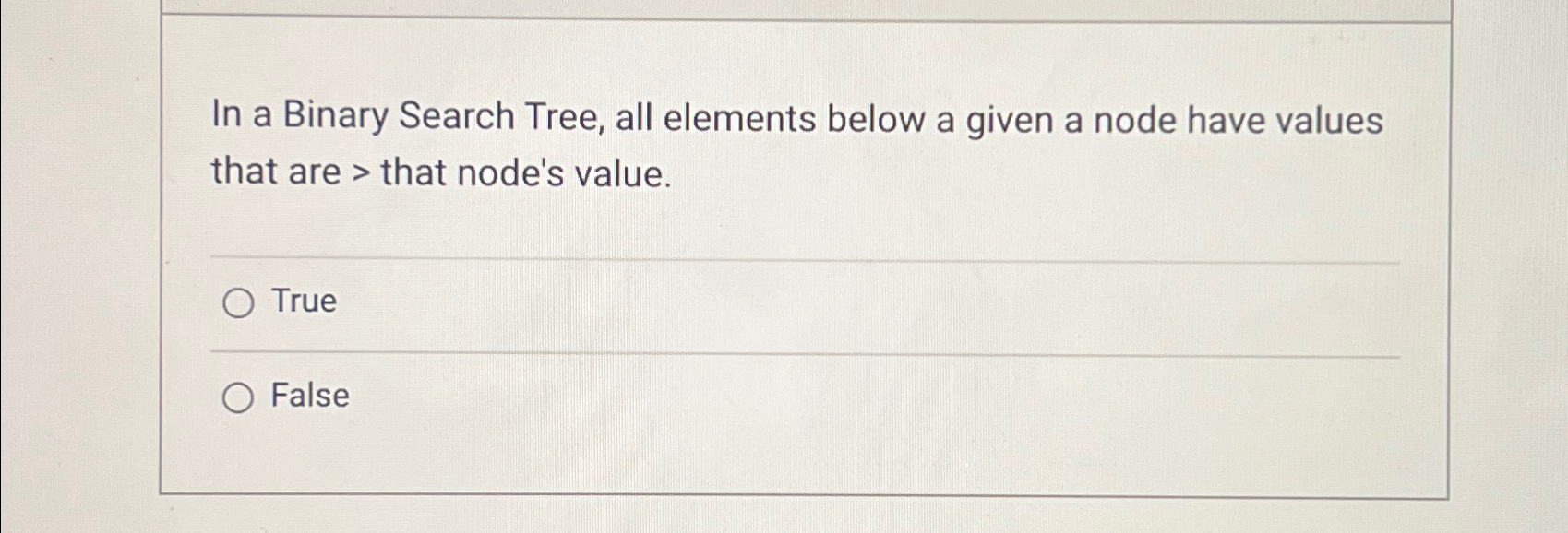 Solved In a Binary Search Tree, all elements below a given a | Chegg.com