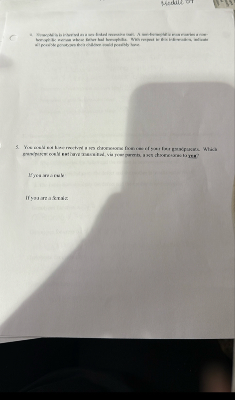 Solved Hemophilia Is Inherited As A Sex Linked Recessive 5765