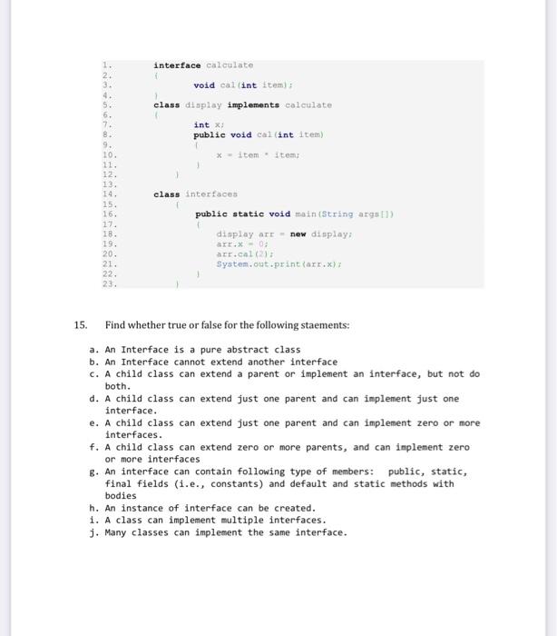 Solved 7. Take a look at the class declaration below: Out of | Chegg.com