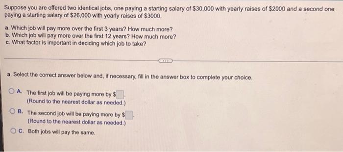 Solved Suppose you are offered two identical jobs, one | Chegg.com