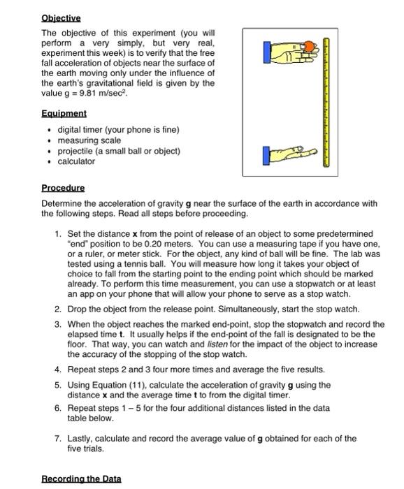 Solved Objective The objective of this experiment (you will | Chegg.com