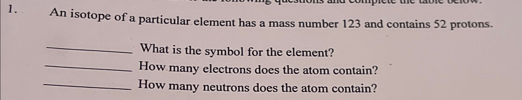 Solved An isotope of a particular element has a mass number | Chegg.com