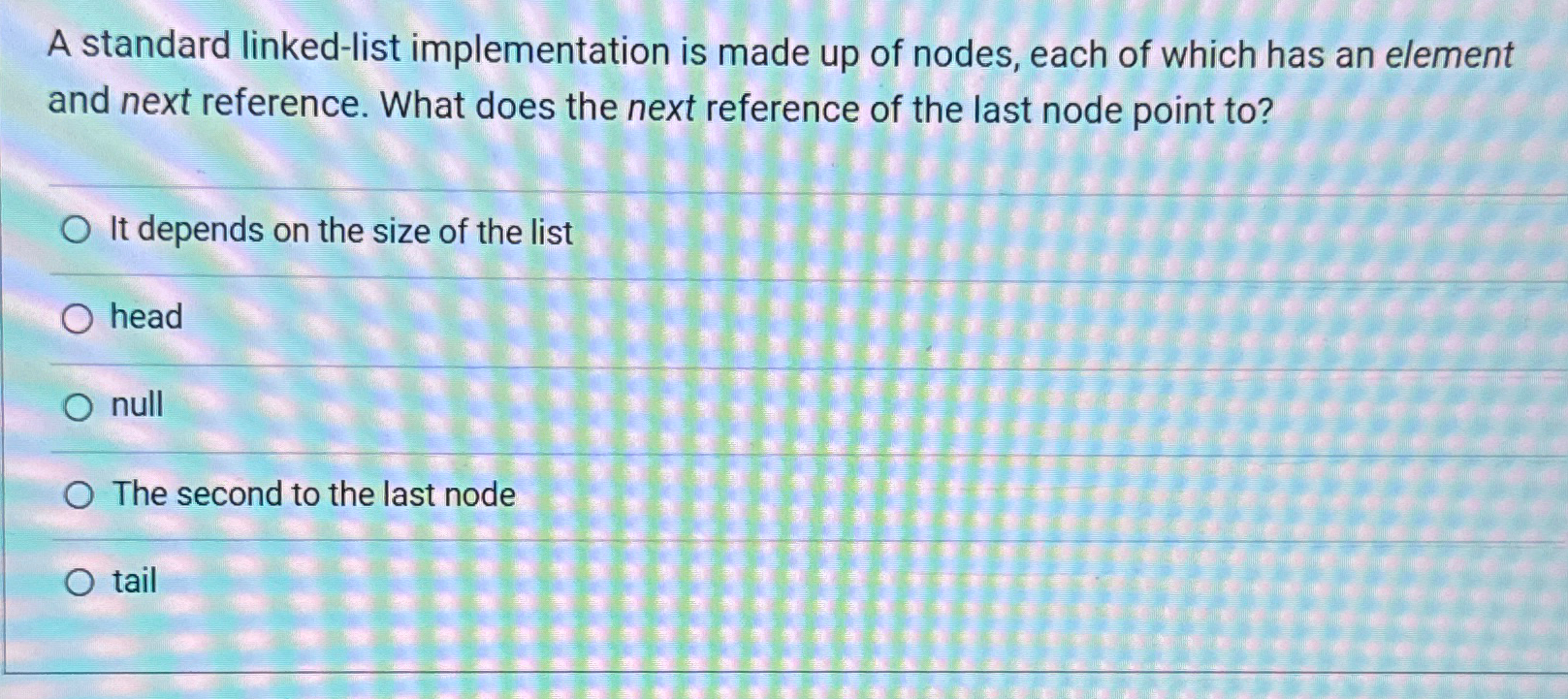 Solved A standard linked-list implementation is made up of | Chegg.com
