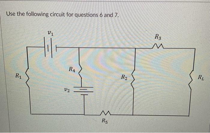 Solved Use the following circuit to solve questions 1,2 , | Chegg.com