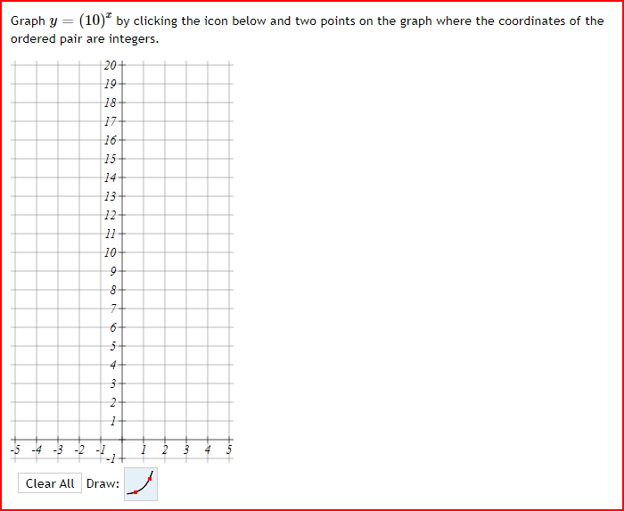 Solved Graph y=(10)x ﻿by clicking the icon below and two | Chegg.com