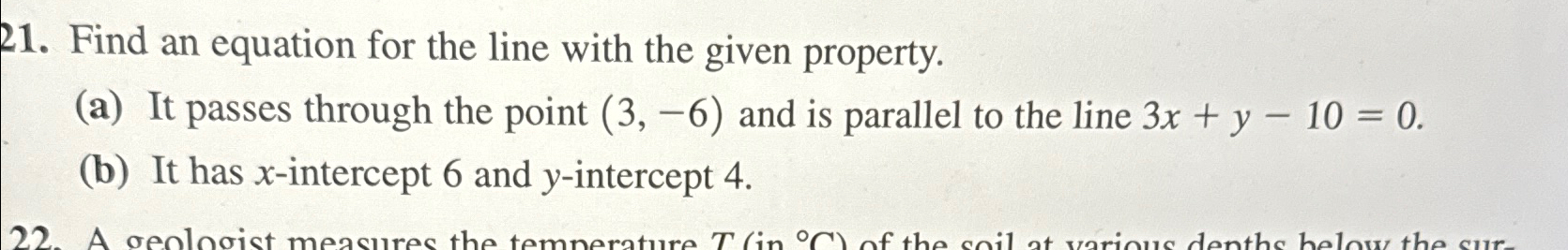 Solved Find an equation for the line with the given | Chegg.com