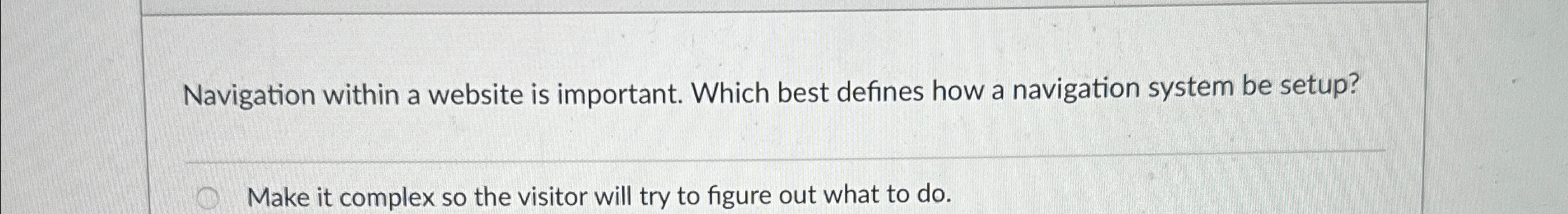 Solved Navigation within a website is important. Which best | Chegg.com