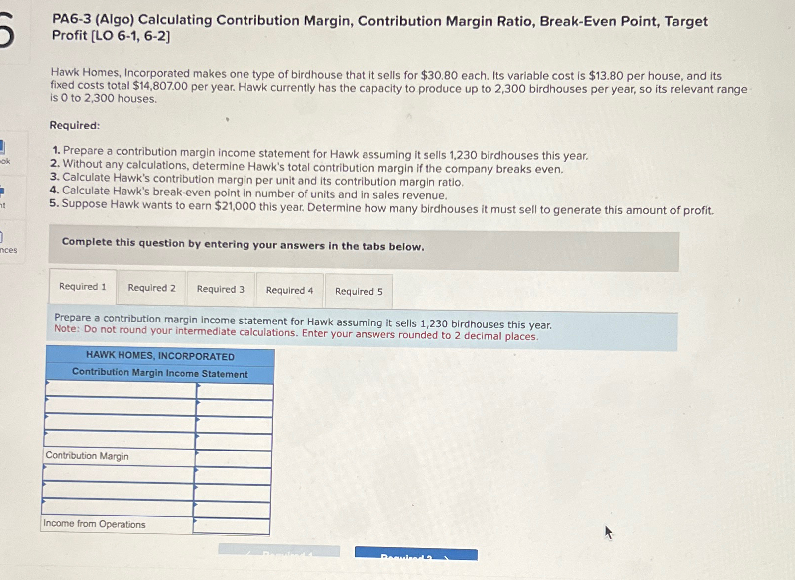 Solved PA6-3 (Algo) ﻿Calculating Contribution Margin, | Chegg.com