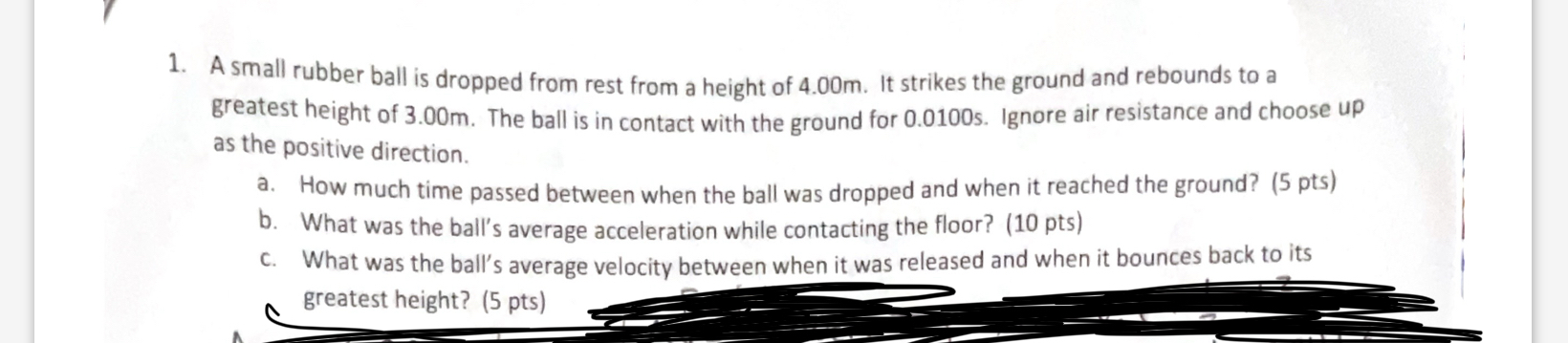 Solved A small rubber ball is dropped from rest from a | Chegg.com