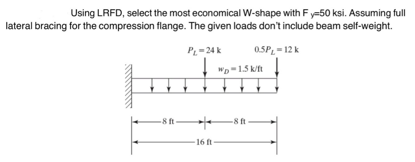 Solved Using LRFD, ﻿select the most economical W-shape with | Chegg.com
