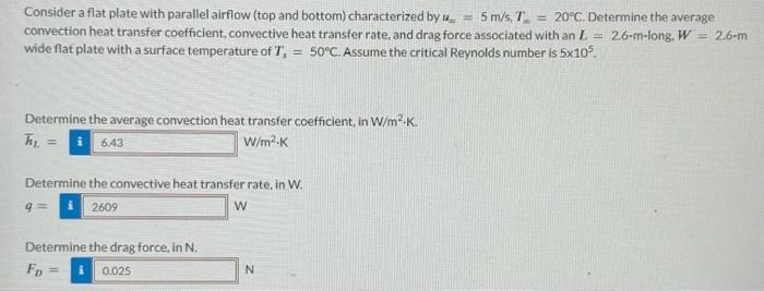 Solved Consider a flat plate with parallel airflow (top and | Chegg.com