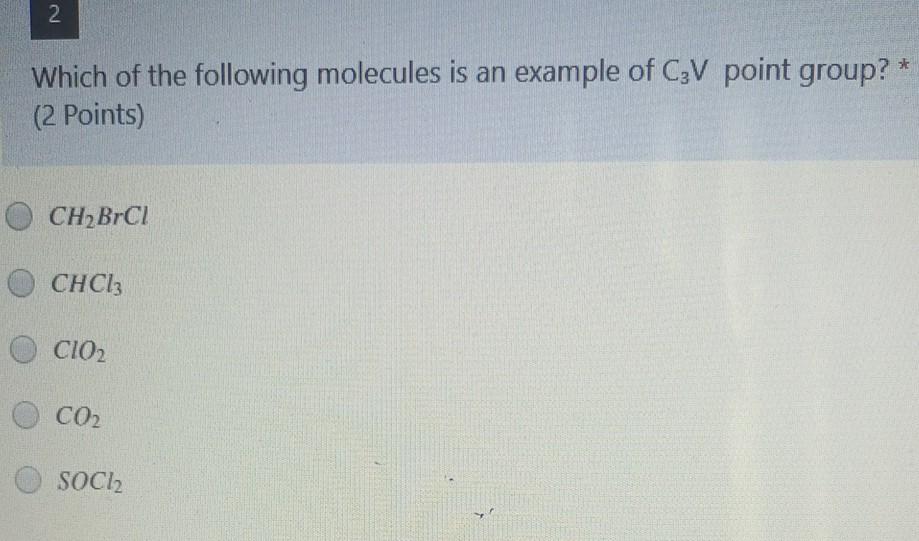 Solved N Which of the following molecules is an example of | Chegg.com