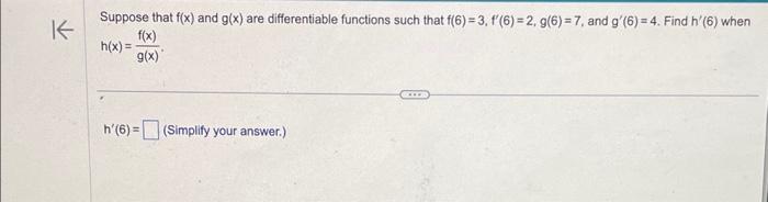 Solved Suppose that f(x) and g(x) are differentiable | Chegg.com