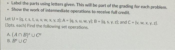 Solved - Label the parts using letters given. This will be | Chegg.com