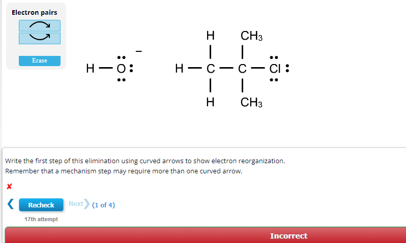 Solved Write the first step of this elimination using curved | Chegg.com