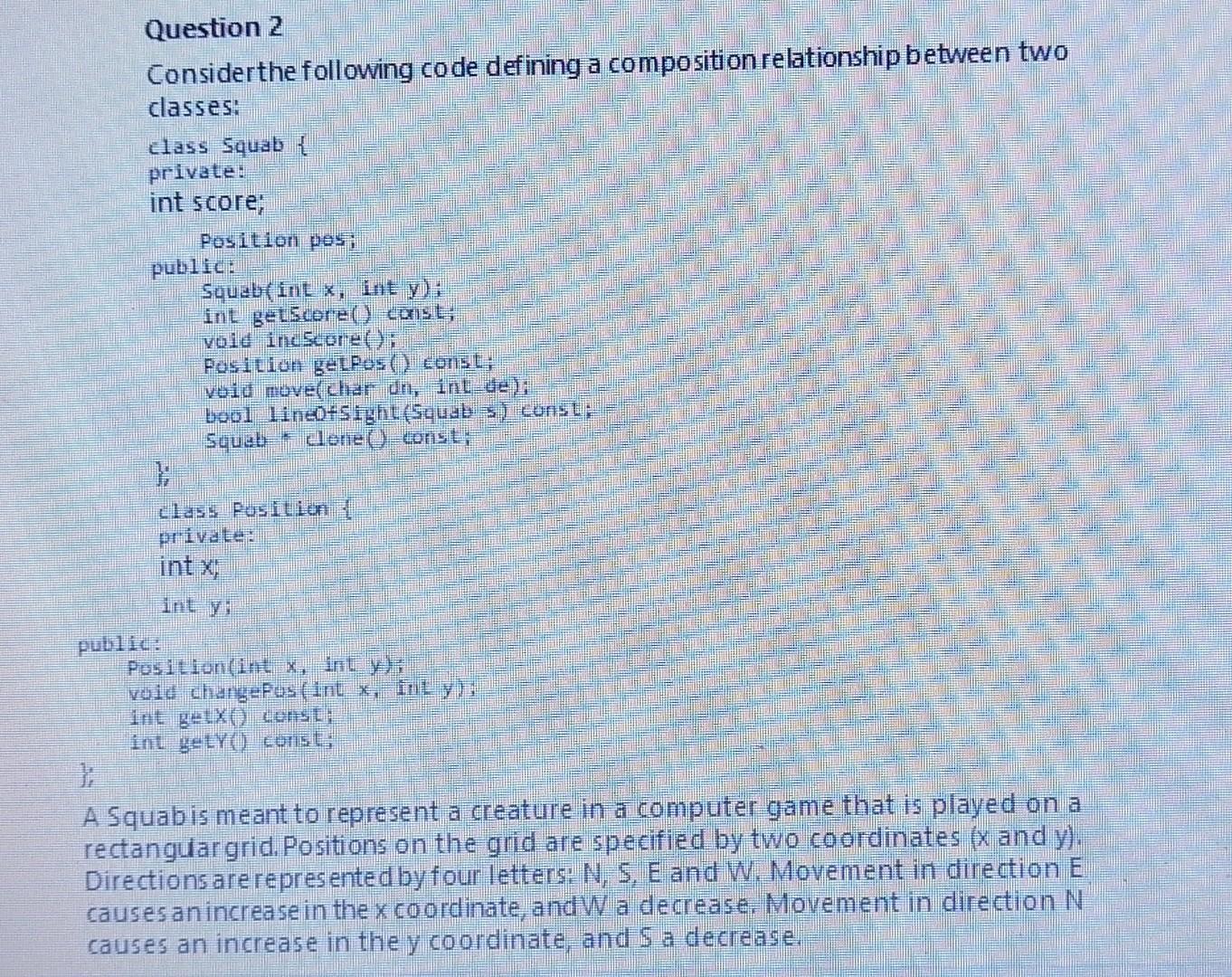 Solved Question 2 Considerthe following code defining a | Chegg.com