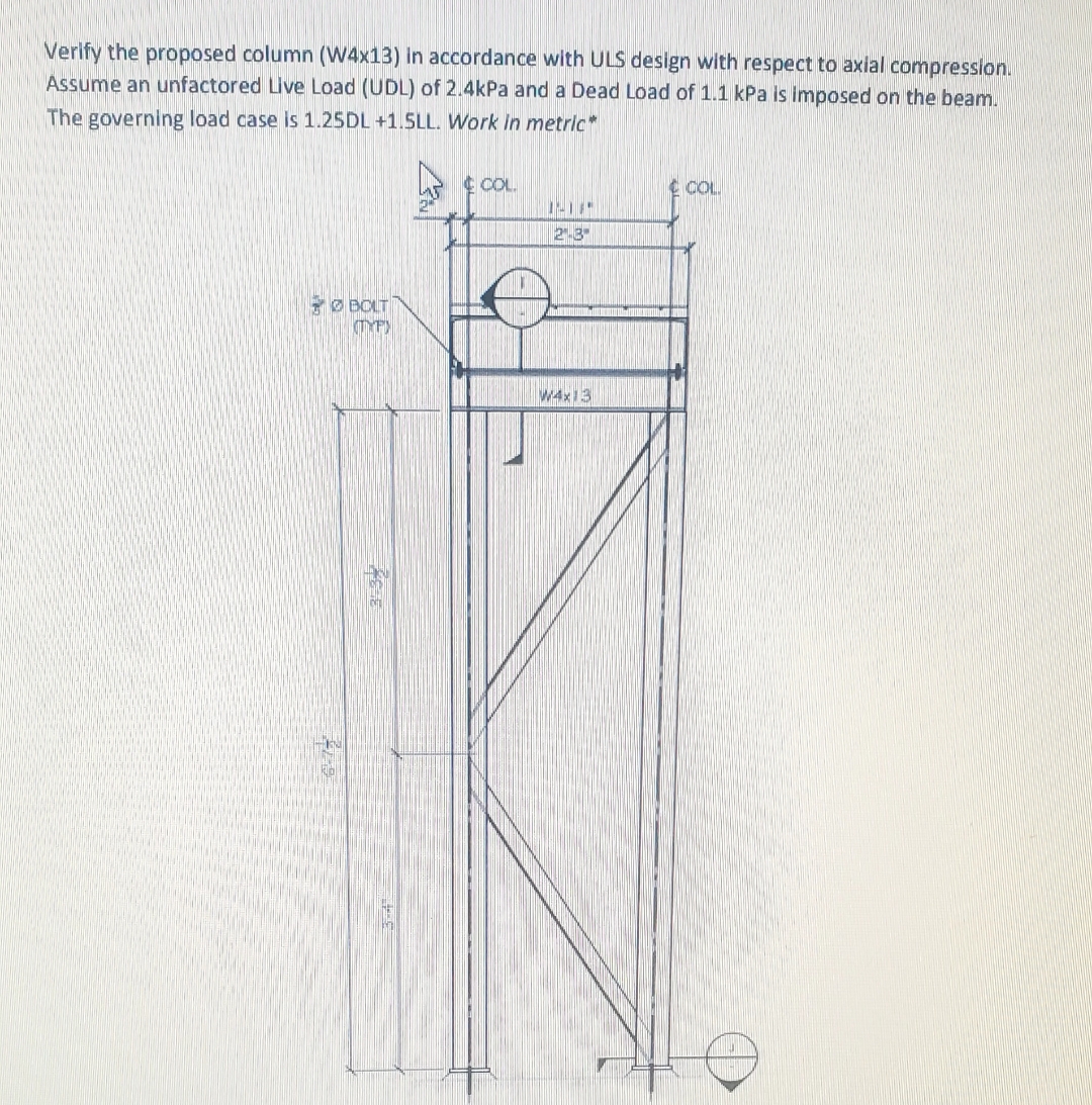 Solved Verify the proposed column (W4x13) ﻿in accordance | Chegg.com