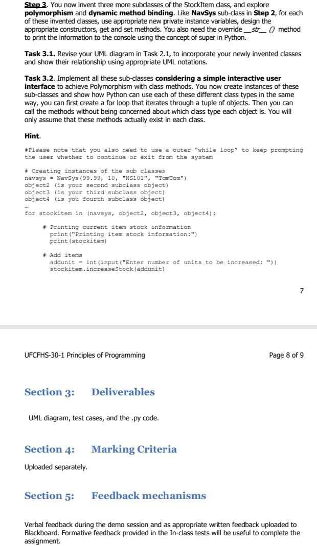 Task 1.1. Design and draw the corresponding UML class | Chegg.com