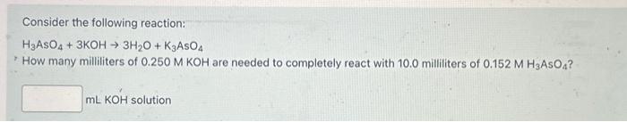 Solved Consider the following reaction: | Chegg.com