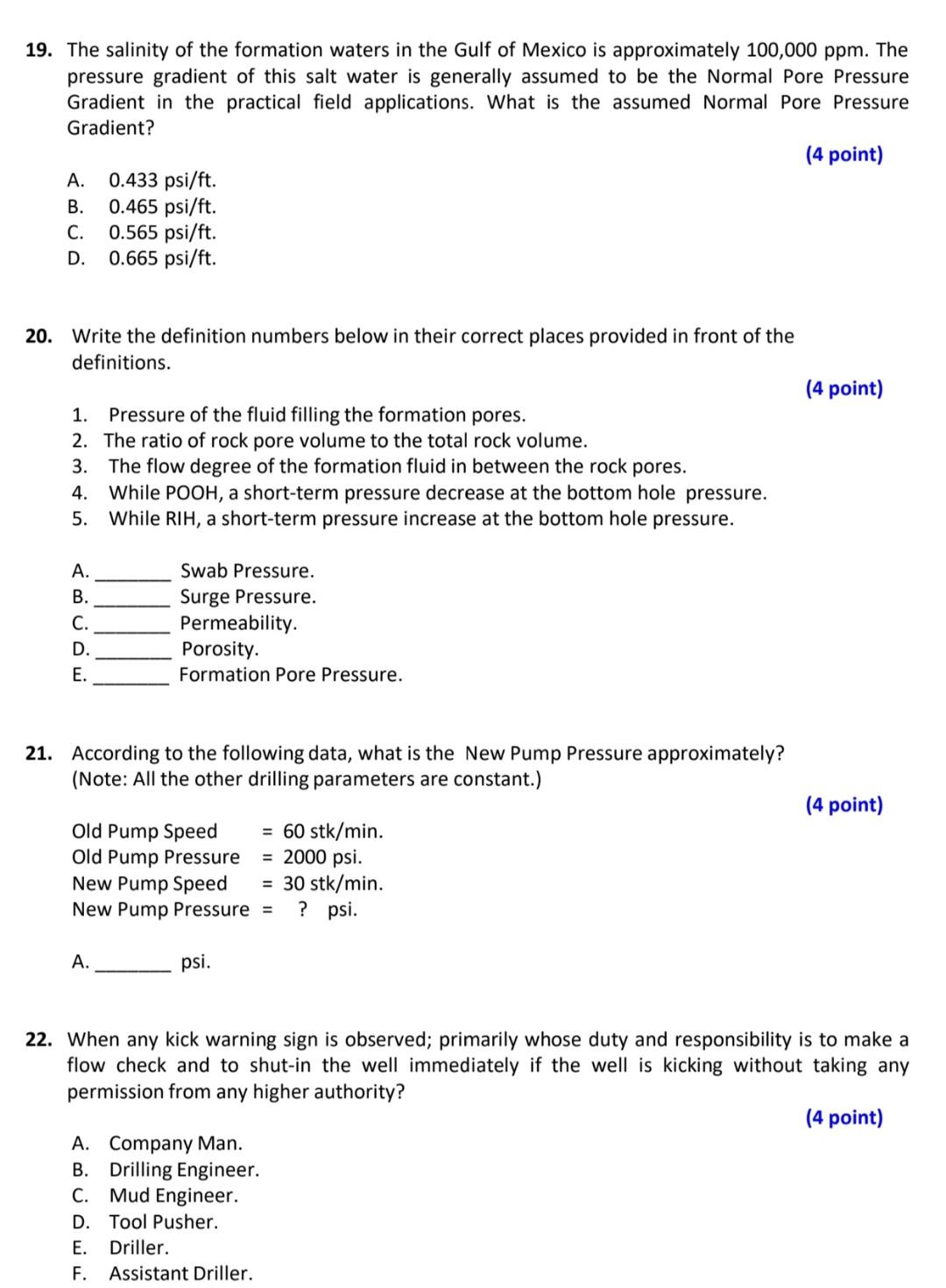 Solved 1. How many strokes are required to pump kill mud | Chegg.com