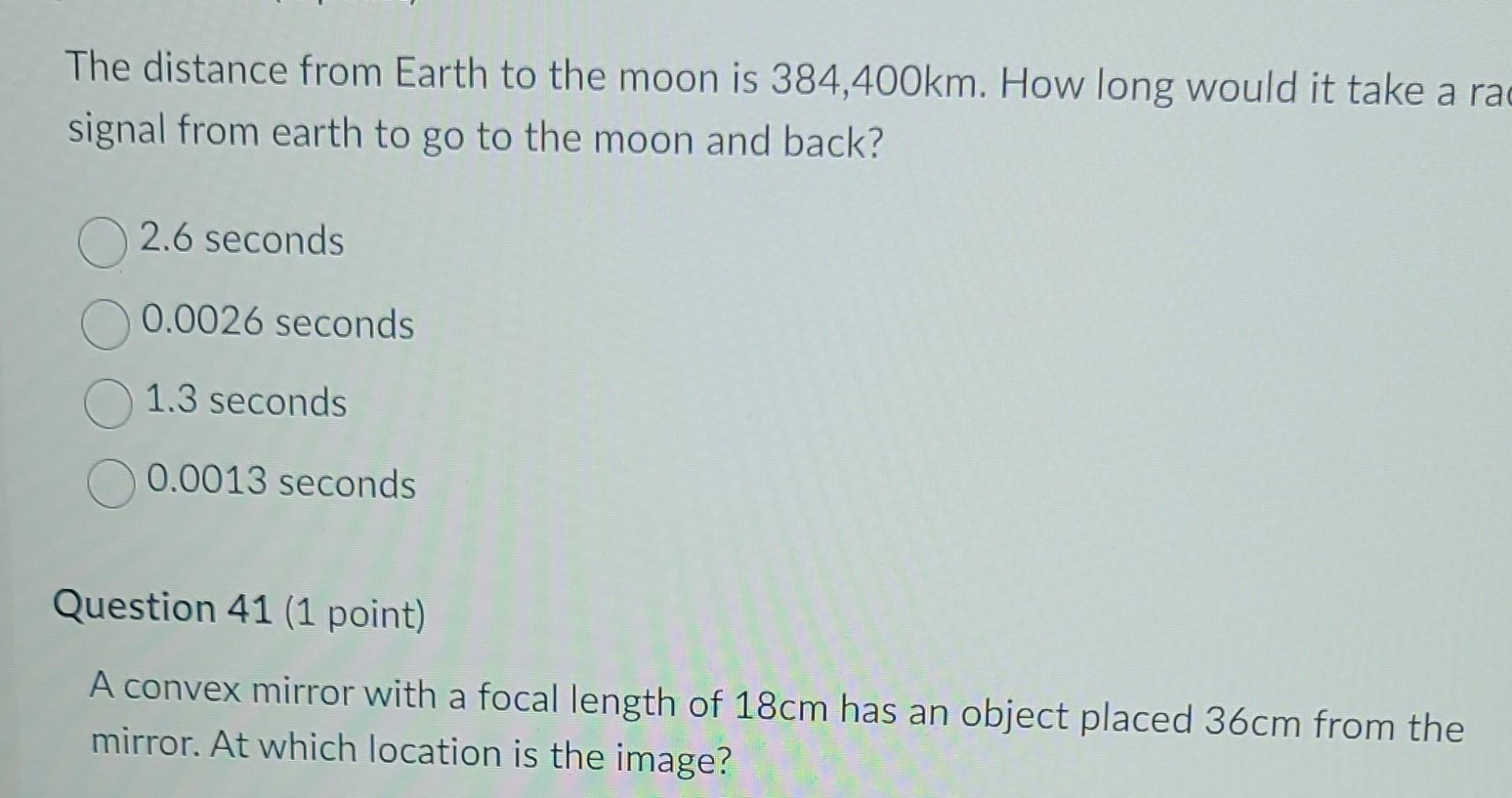 Solved The distance from Earth to the moon is 384,400 km. | Chegg.com