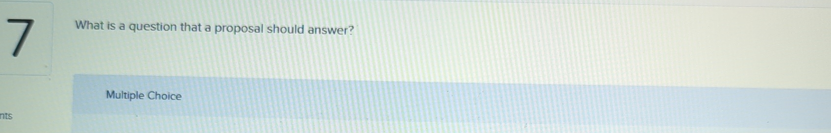 Solved What is a question that a proposal should | Chegg.com