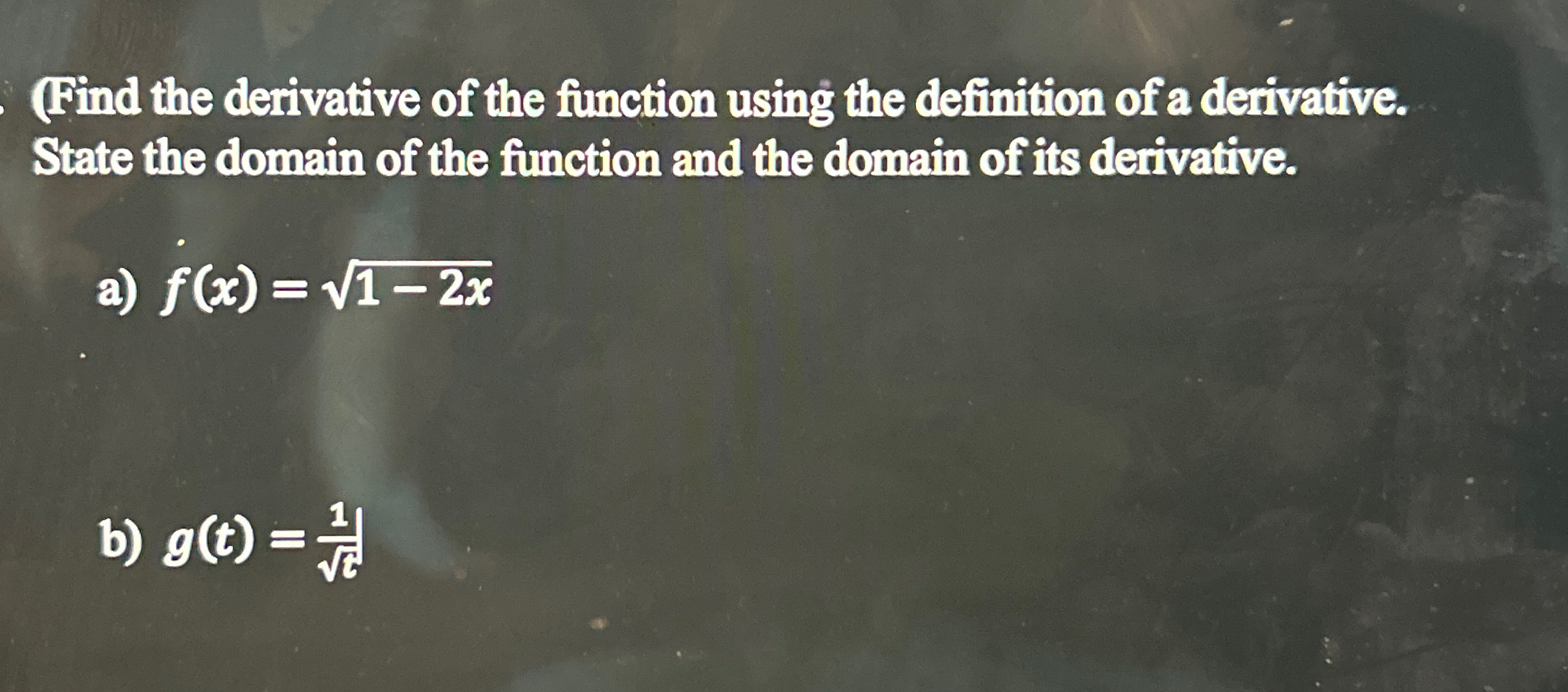 Solved Find the derivative of the function using the | Chegg.com