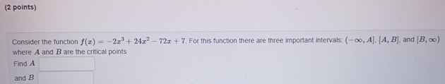 Solved (2 ﻿points)Consider the function | Chegg.com