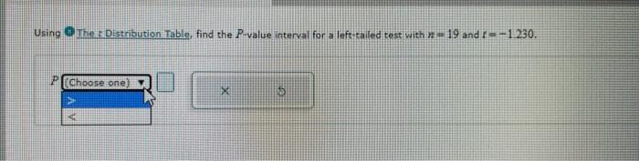 Solved Using 0 The t Distribution Table, find the P-value | Chegg.com