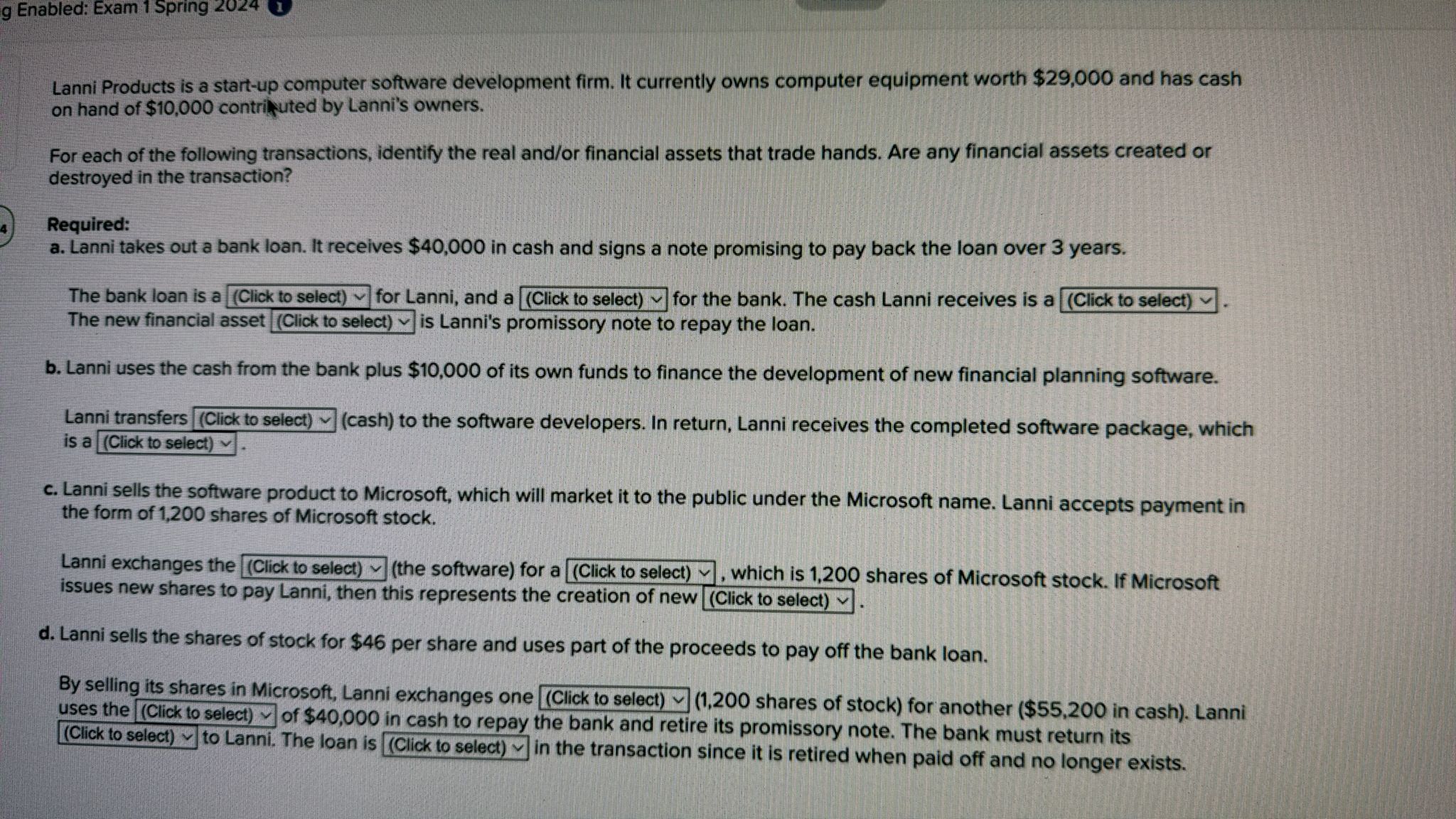Solved Lanni Products is a start-up computer software | Chegg.com