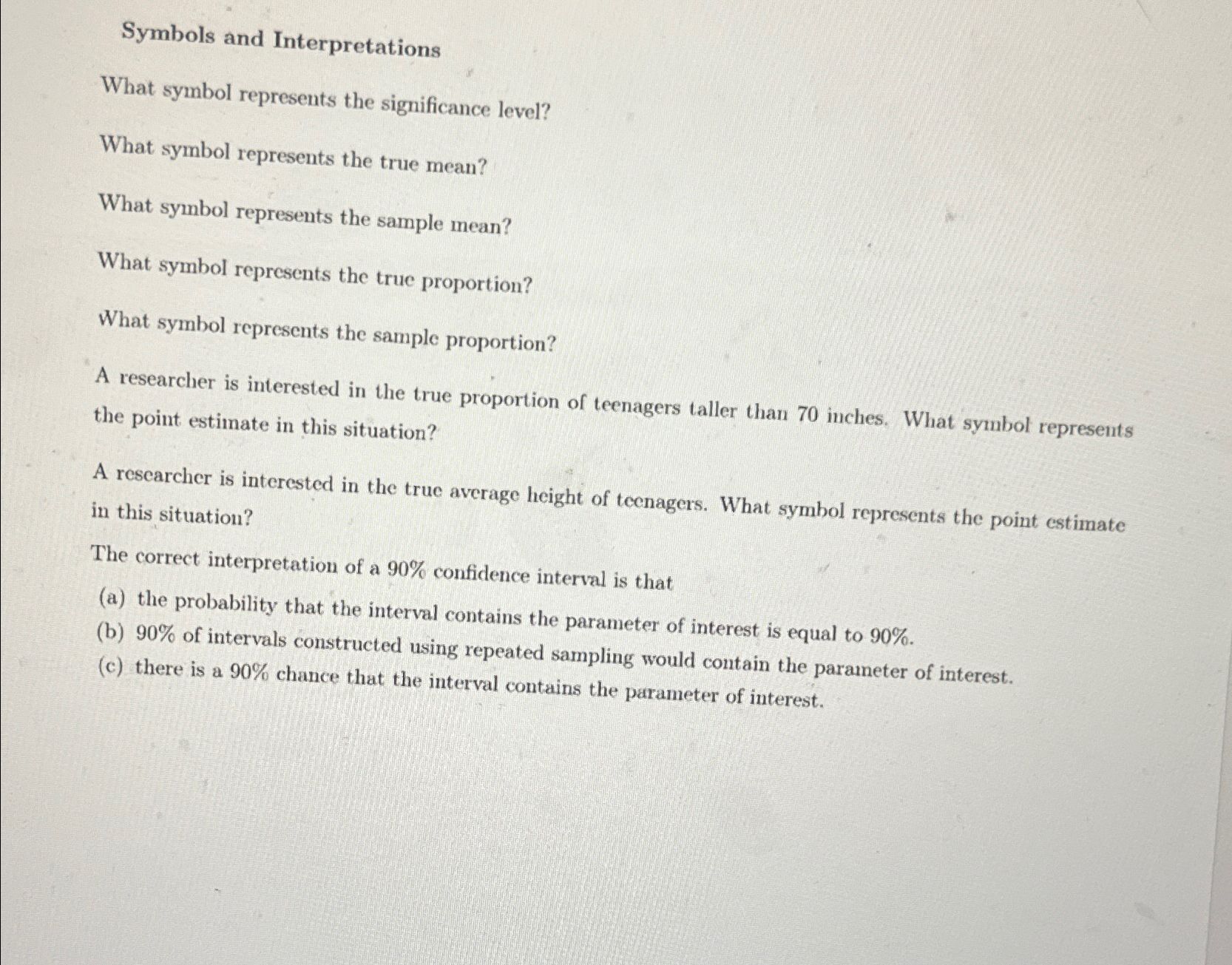 Solved Symbols and InterpretationsWhat symbol represents the | Chegg.com