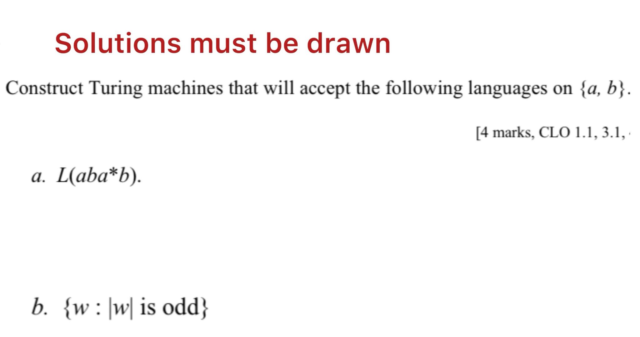 Solved Solutions must be drawnConstruct Turing machines that | Chegg.com
