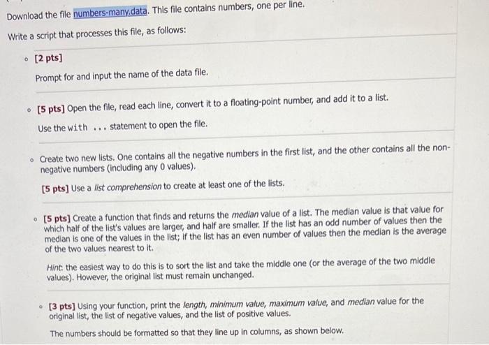 Solved ownload the file numbers-many.data. This file | Chegg.com