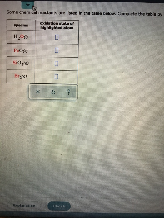 Solved Some chemical reactants are listed in the table | Chegg.com