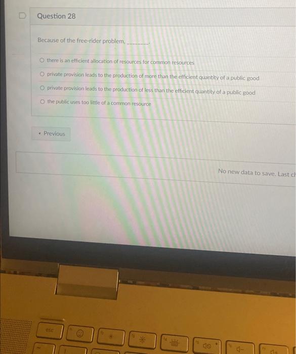 Solved Question 28 Because of the free-rider problem, there | Chegg.com