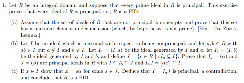 Solved Let R ﻿be an integral domain and suppose that every | Chegg.com