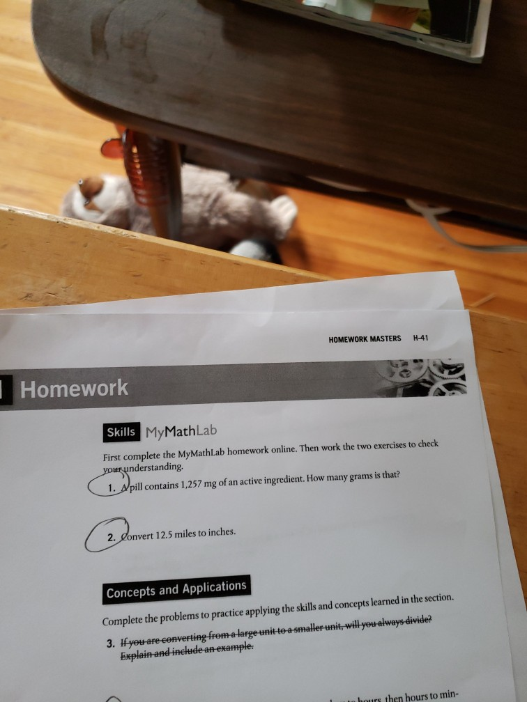 Solved HOMEWORK MASTERS H-41 Homework Skills MyMathLab First | Chegg.com